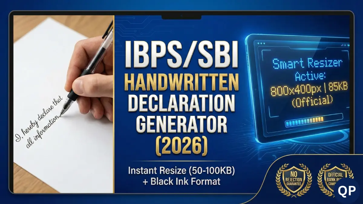 IBPS/SBI Handwritten Declaration Generator (2026): Add Name & Resize ...